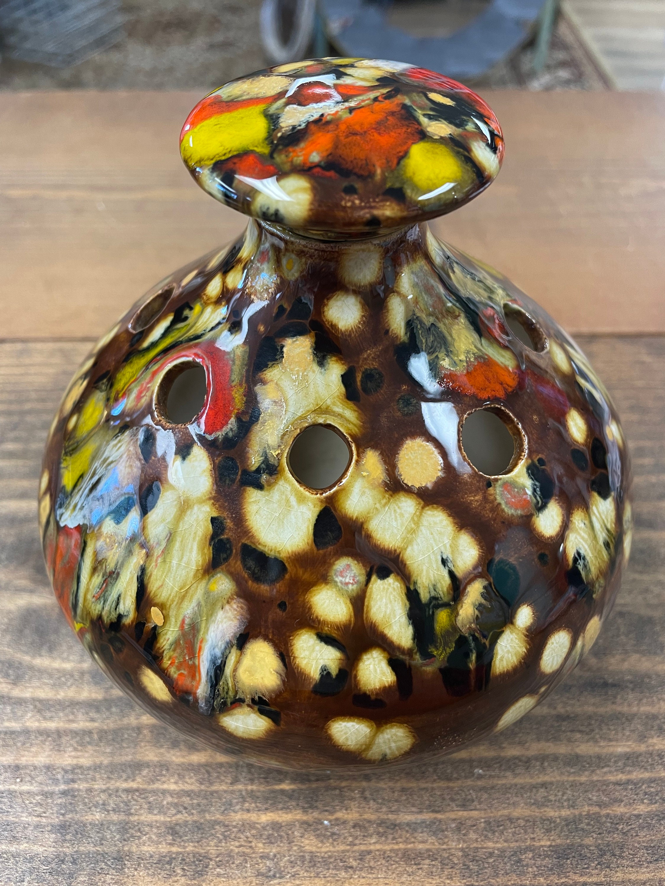 1970s Ceramic Flower Frog Vase - Etsy