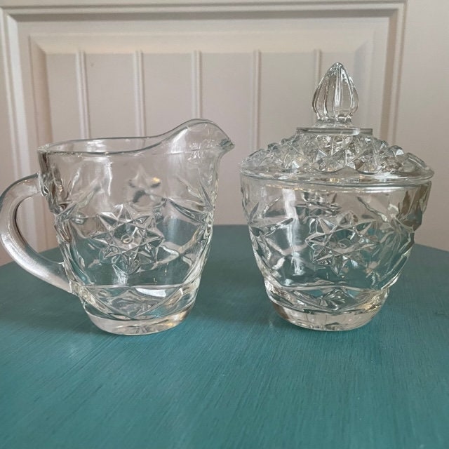 Anchor Hocking Star of David Cream and Sugar Set - Etsy