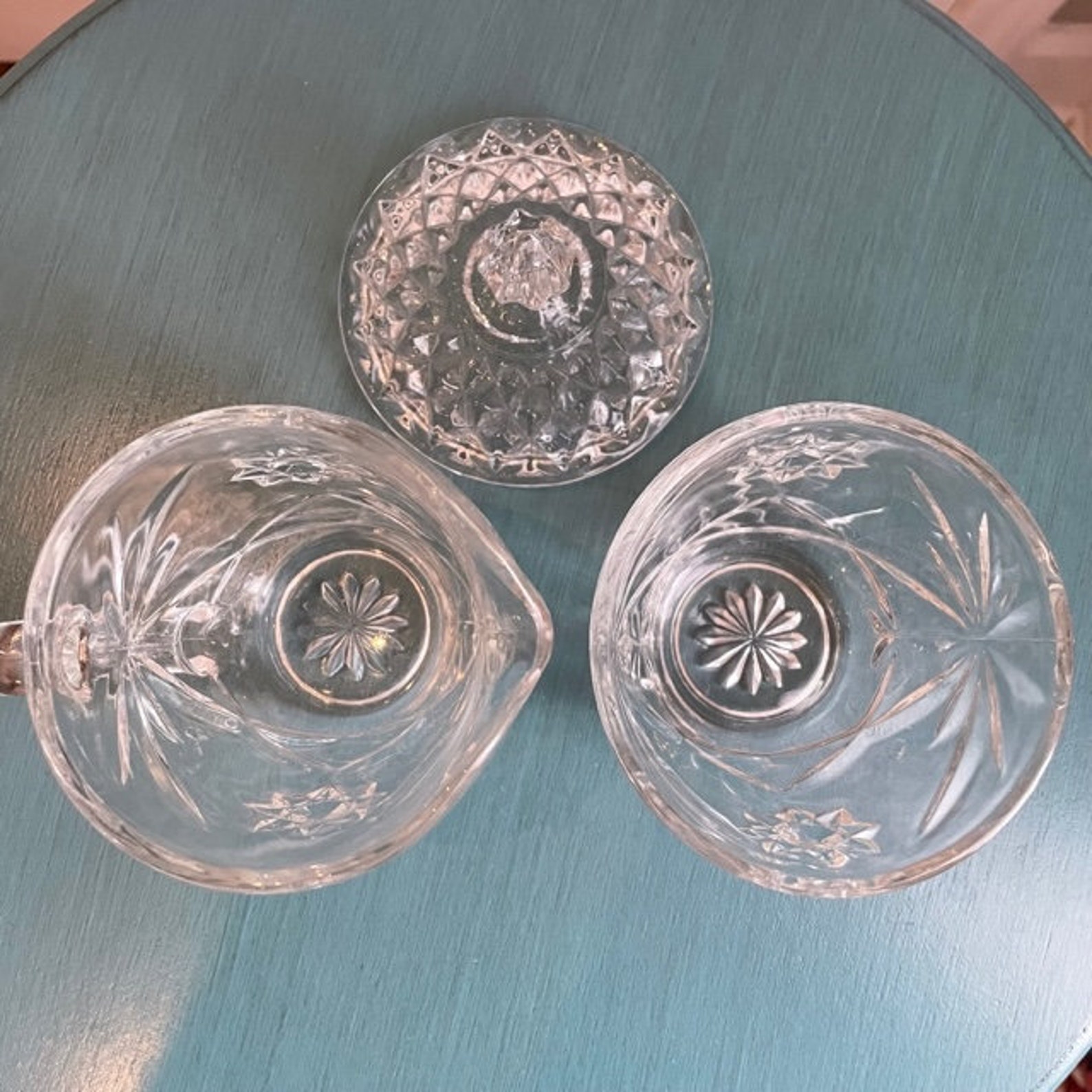 Anchor Hocking Star of David Cream and Sugar Set - Etsy