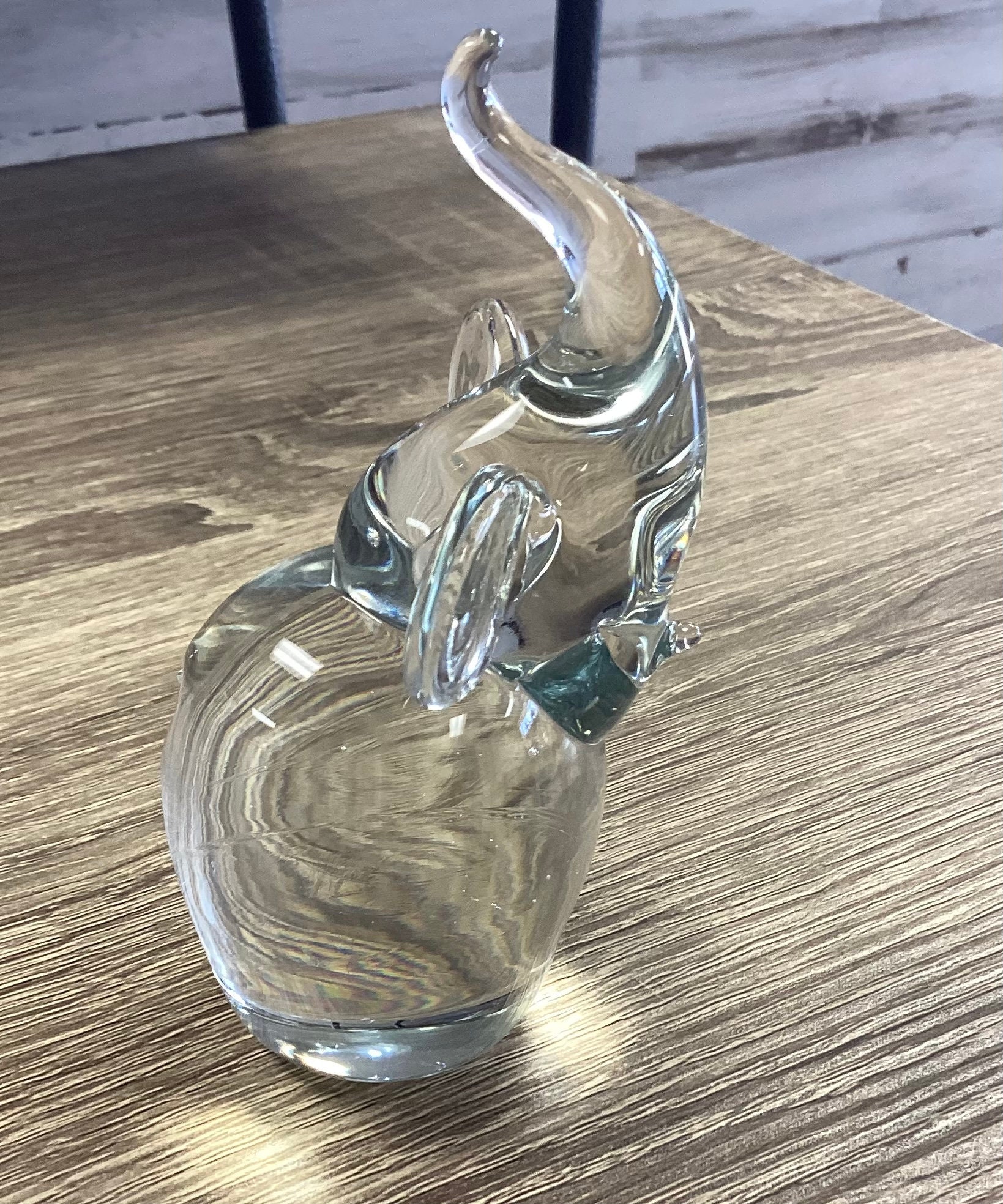 Vintage Glass Elephant Figurine - Etsy