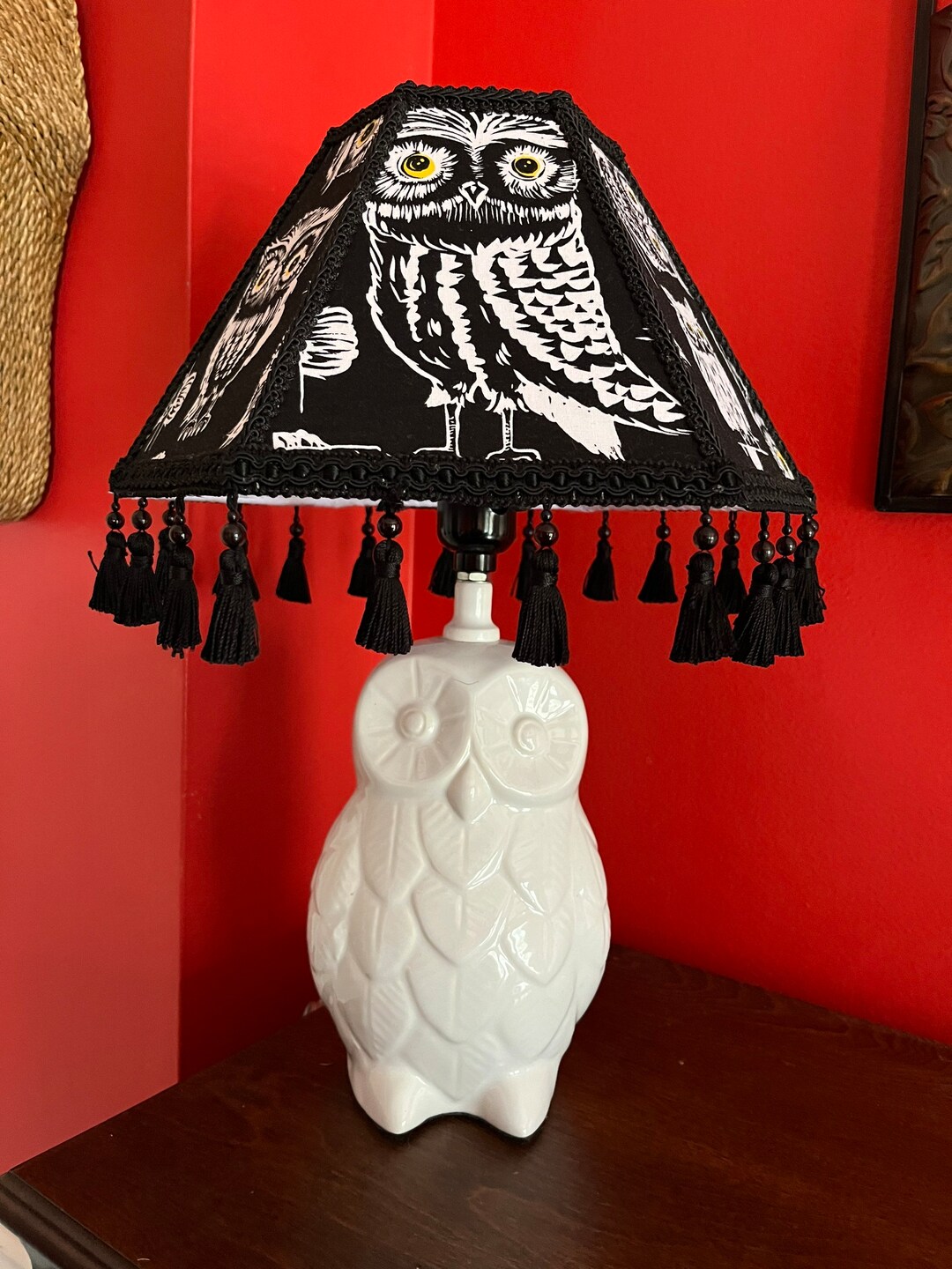 Owl Lampshade and Lamp Base. - Etsy