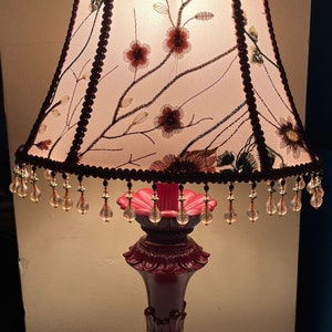 Embroidered Handmade Lampshade With Base. - Etsy