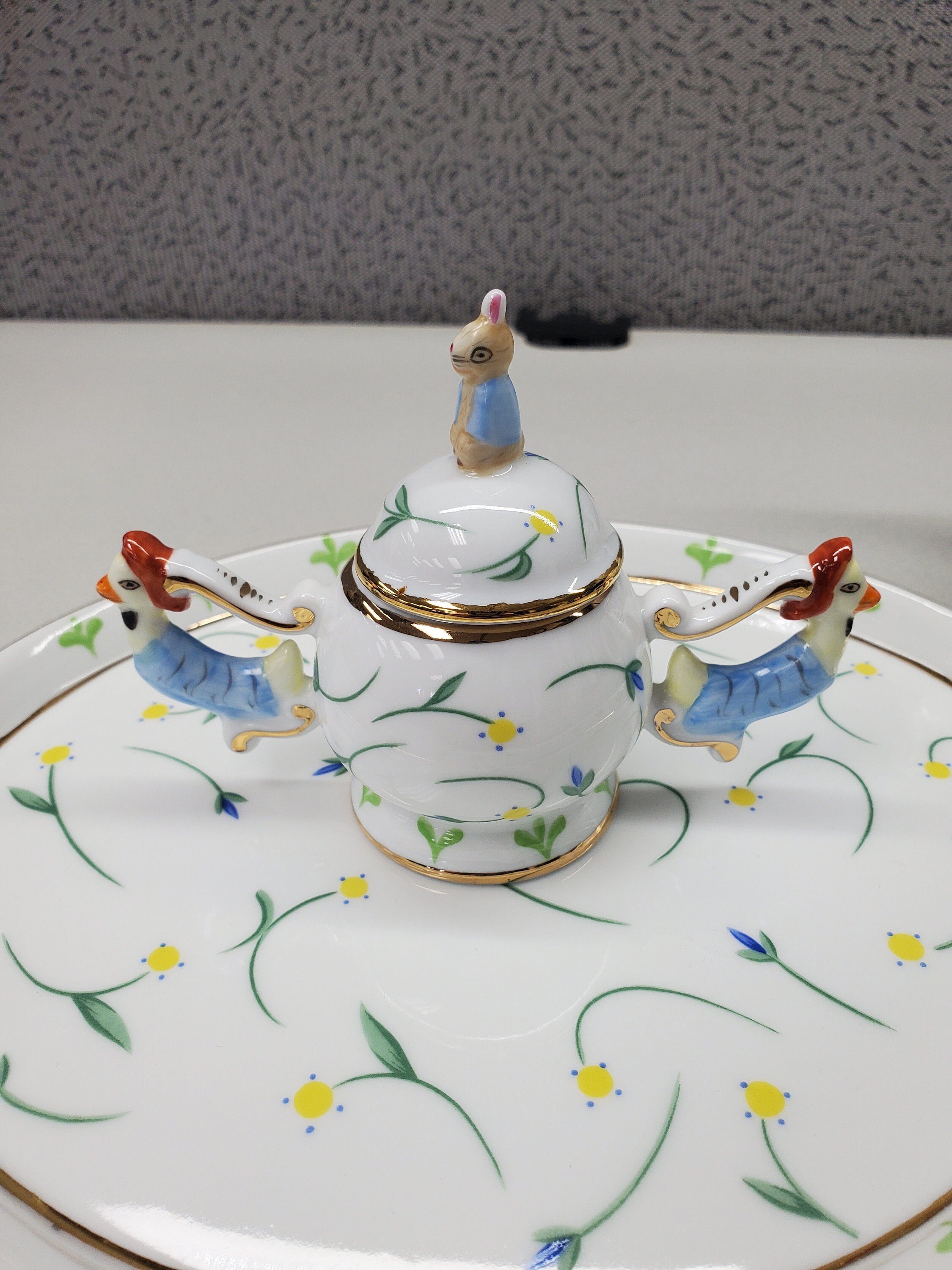 Royal Danube Chicken/rabbit Design 1886 Tea Set-teapot/creamer/sugar ...