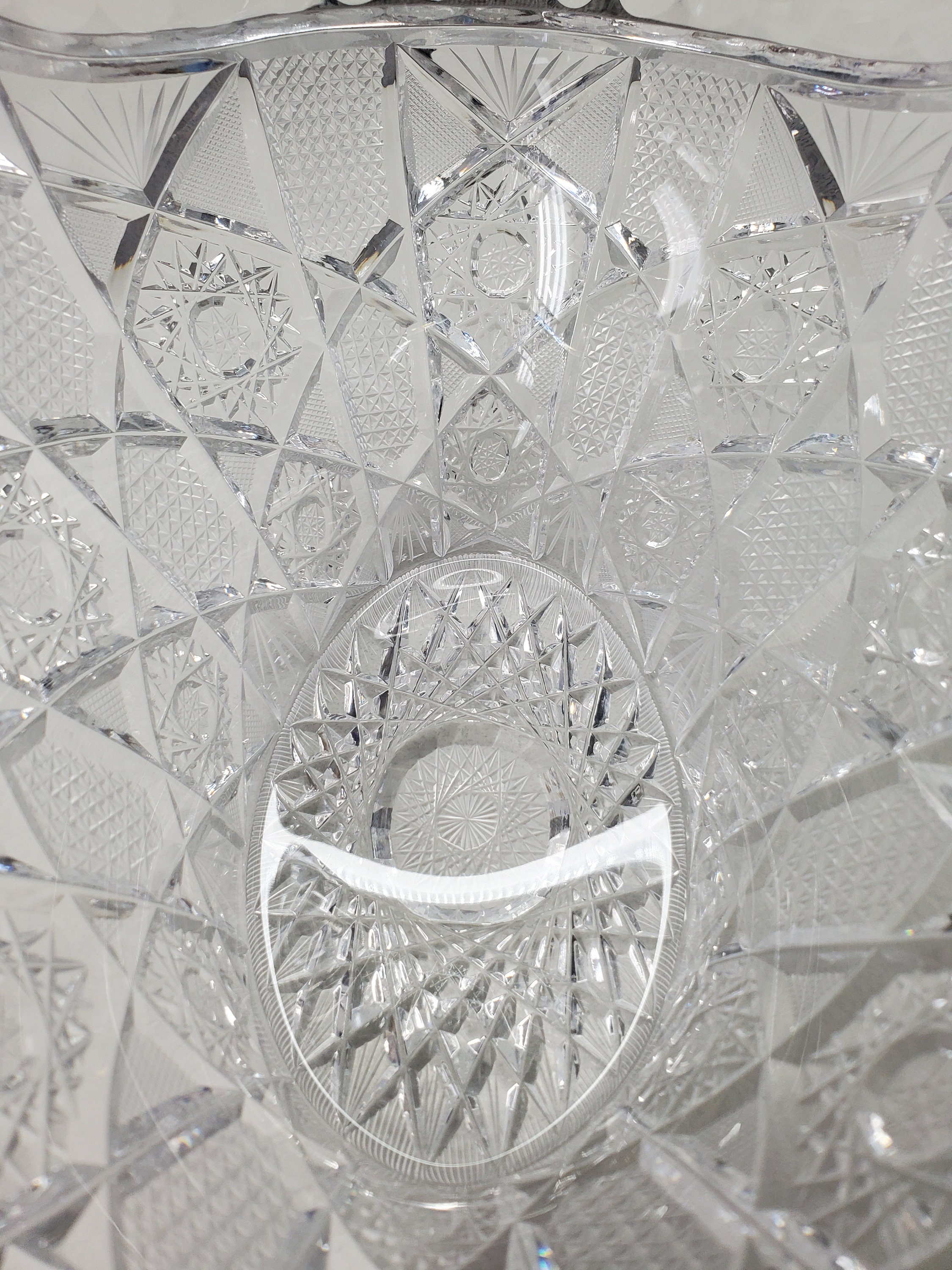 Vintage Lead Cut Glass Basket Bowl - Etsy