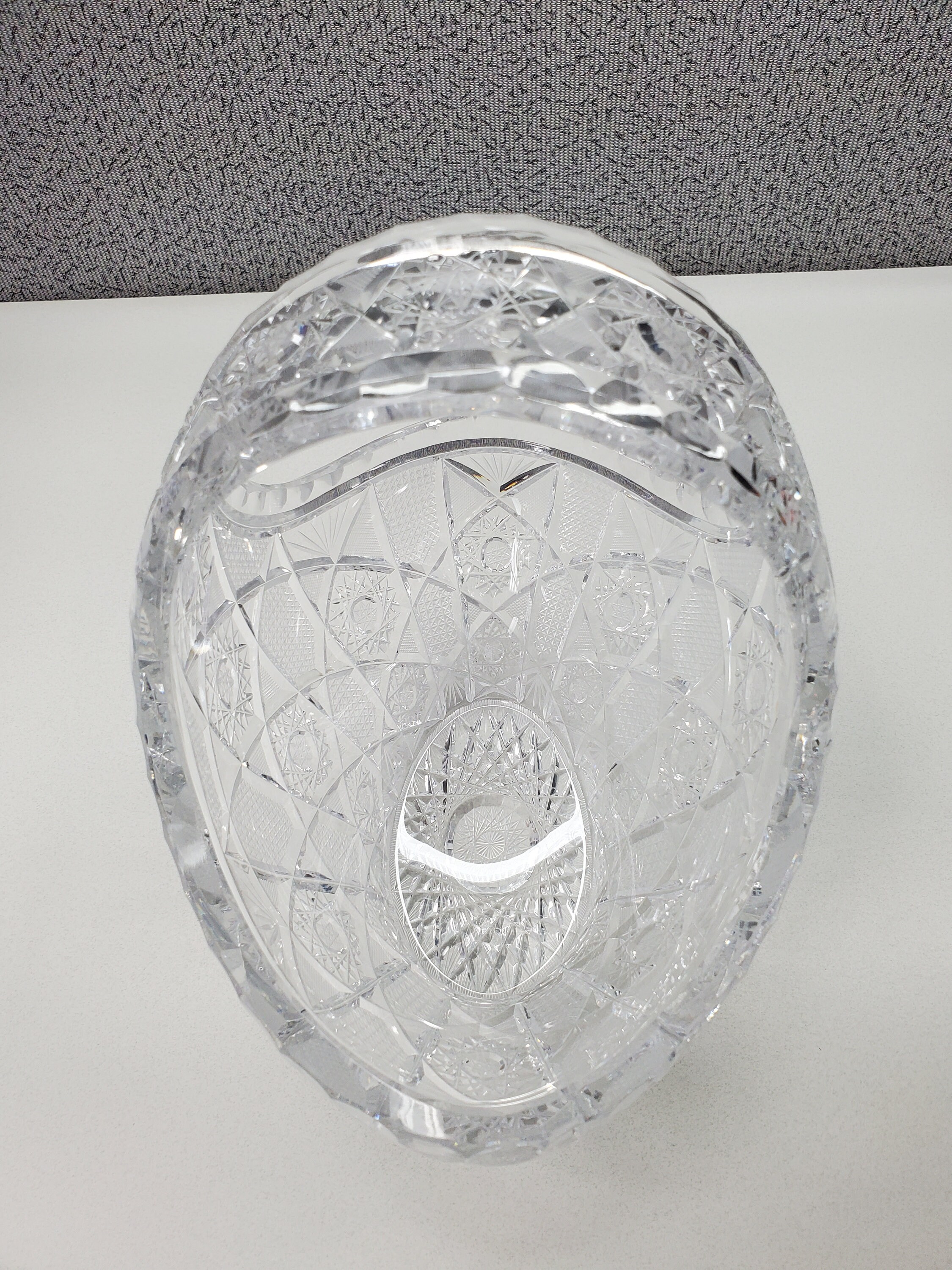 Vintage Lead Cut Glass Basket Bowl - Etsy