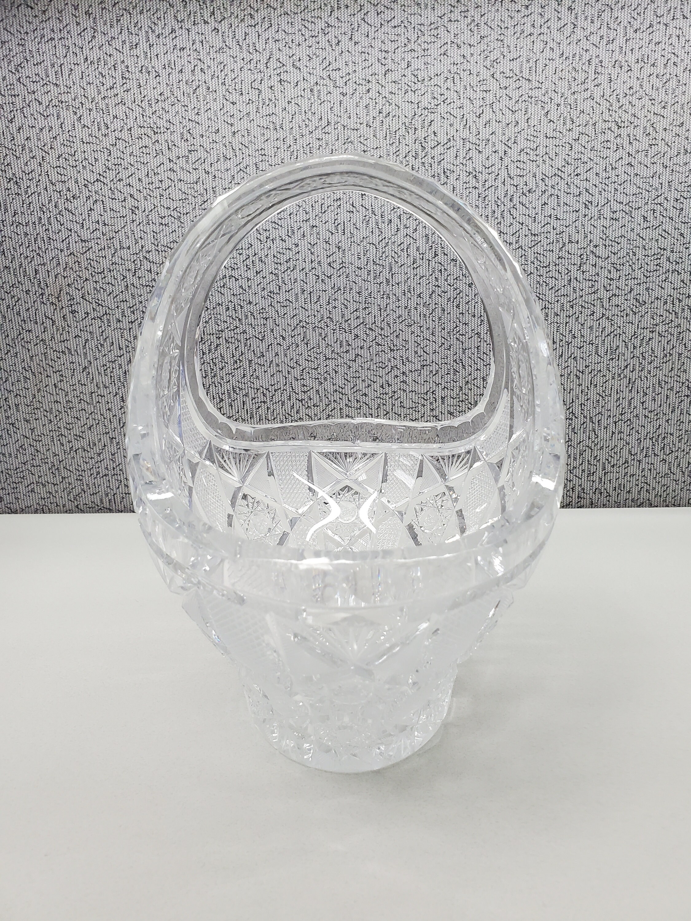 Vintage Lead Cut Glass Basket Bowl - Etsy