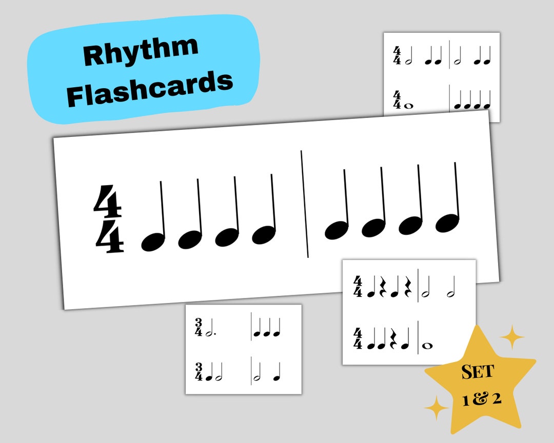 Pack of Printable Rhythm Flashcards for Music Education Sets - Etsy