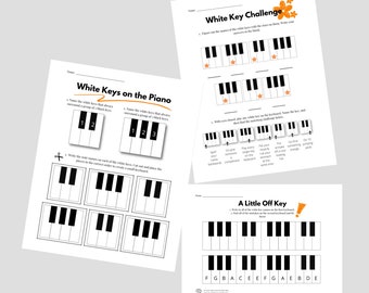 Preschool/beginning Piano Music Theory: Naming White Keys Ocean Themed ...