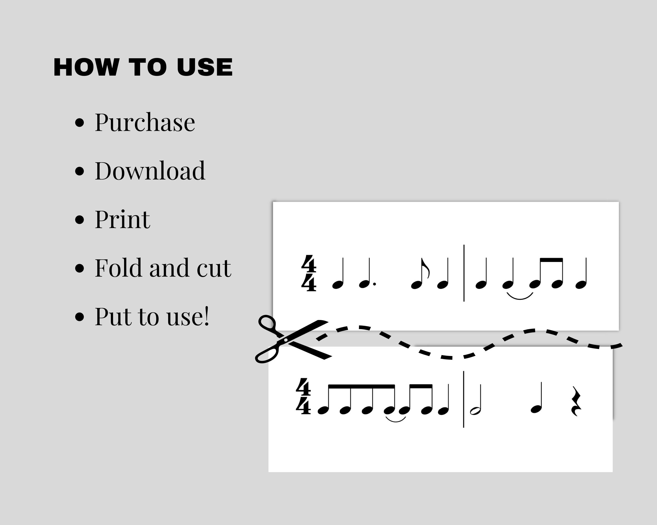 Pack of Printable Rhythm Flashcards for Music Education | Sets 3 & 4 ...