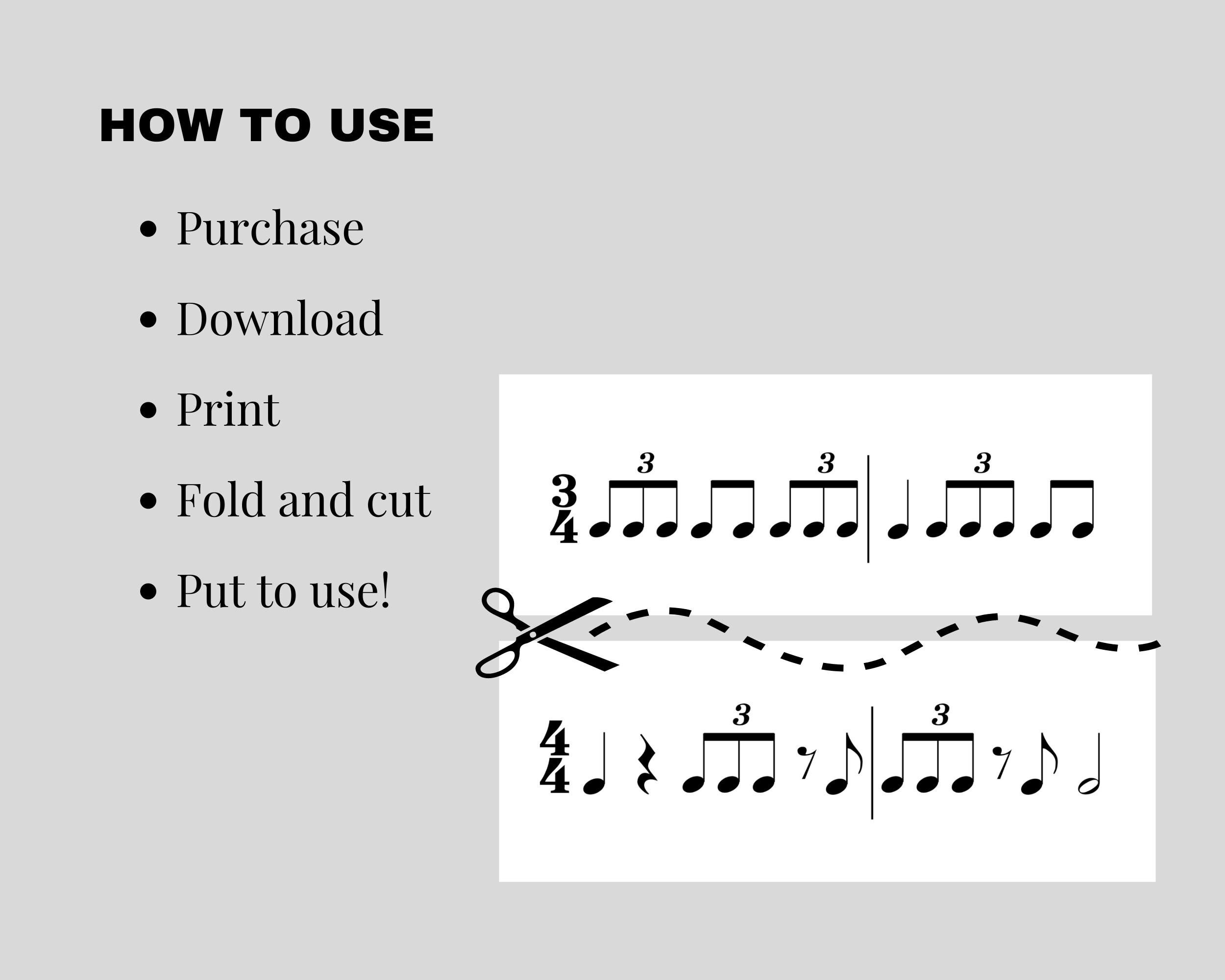 Pack of Printable Rhythm Flashcards for Music Education | Sets 5 & 6 ...