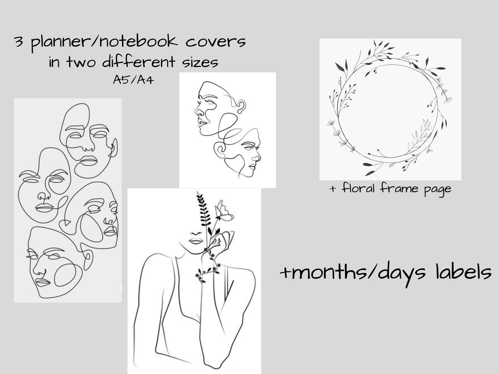 Planner/notebook Cover A5/a4 Sizes Digital Design Planer - Etsy