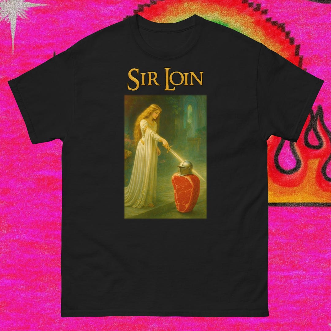 Sir Loin Funny Meat Meme T-shirt – Cringecore Knight Aesthetic Unisex ...