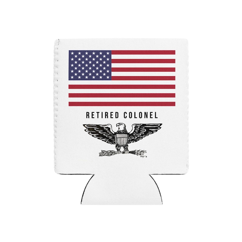 Retired Colonel Can Cooler, Military Veteran Gift With Eagle Art - Etsy