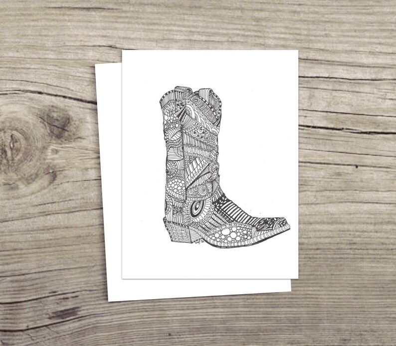 Cowboy Boot Greeting Cards, Western Stationery (pack of 10) - Etsy