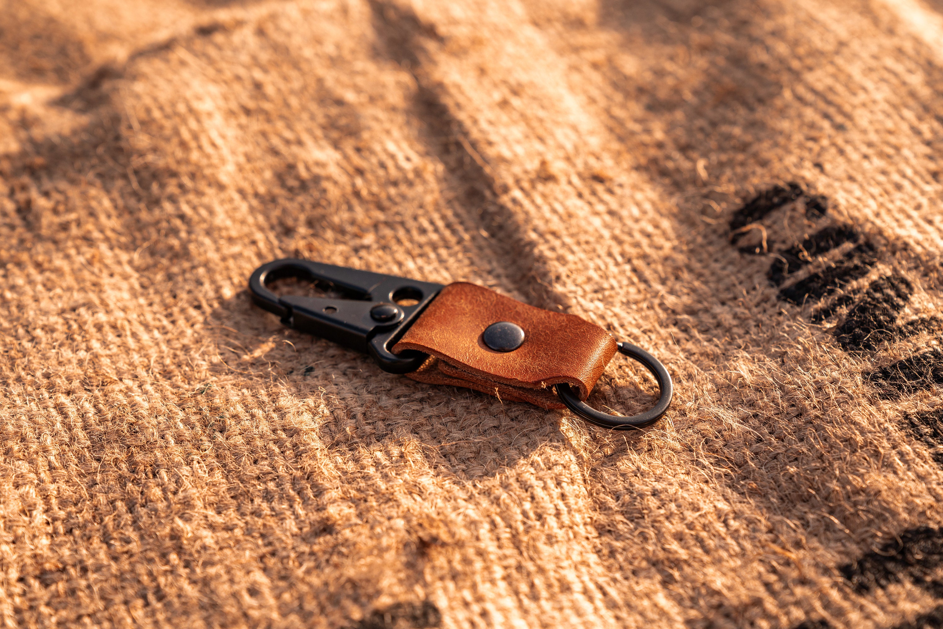 Leather Keychain With Clip, Handmade Minimalist Keyring - Etsy