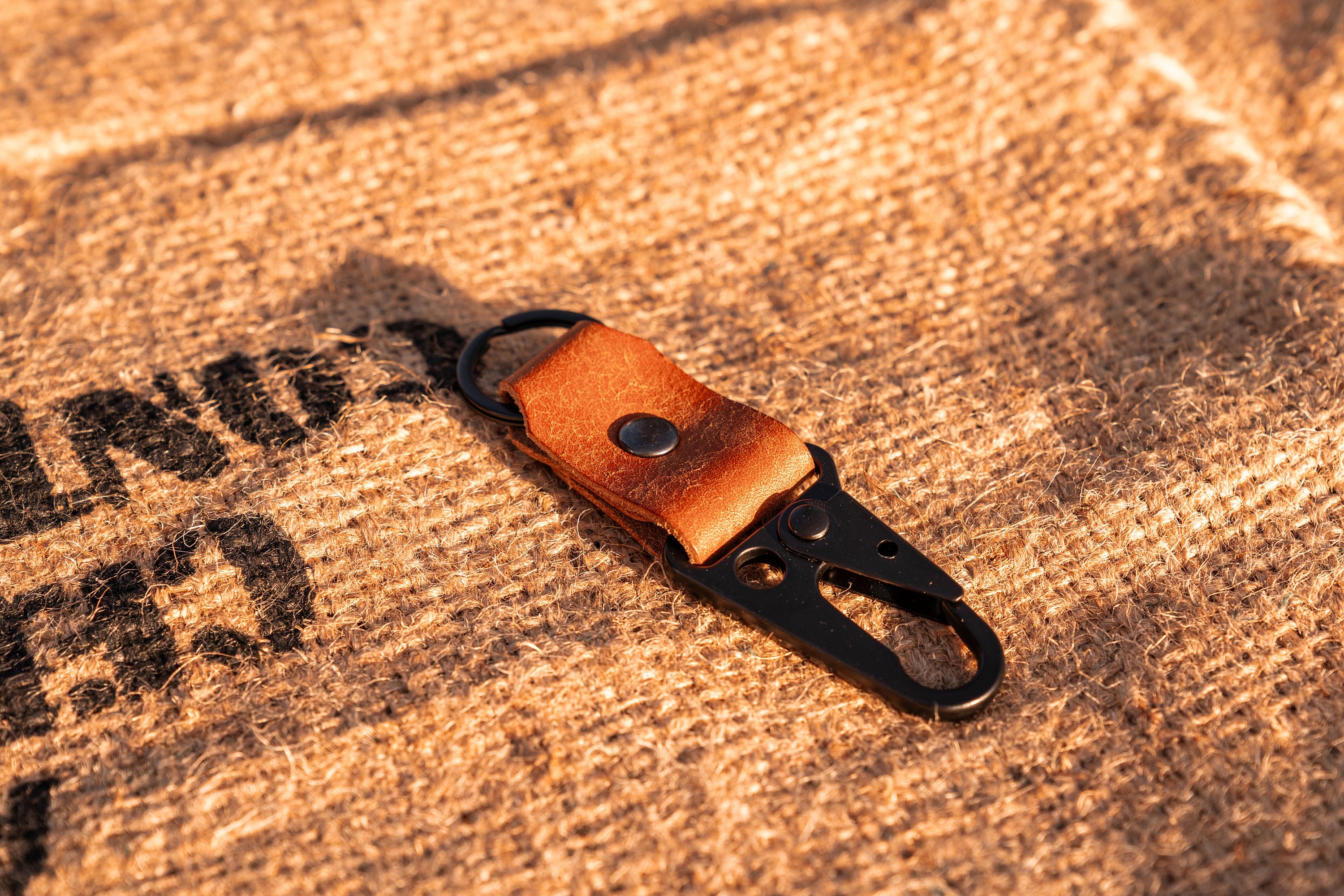 Leather Keychain With Clip, Handmade Minimalist Keyring - Etsy