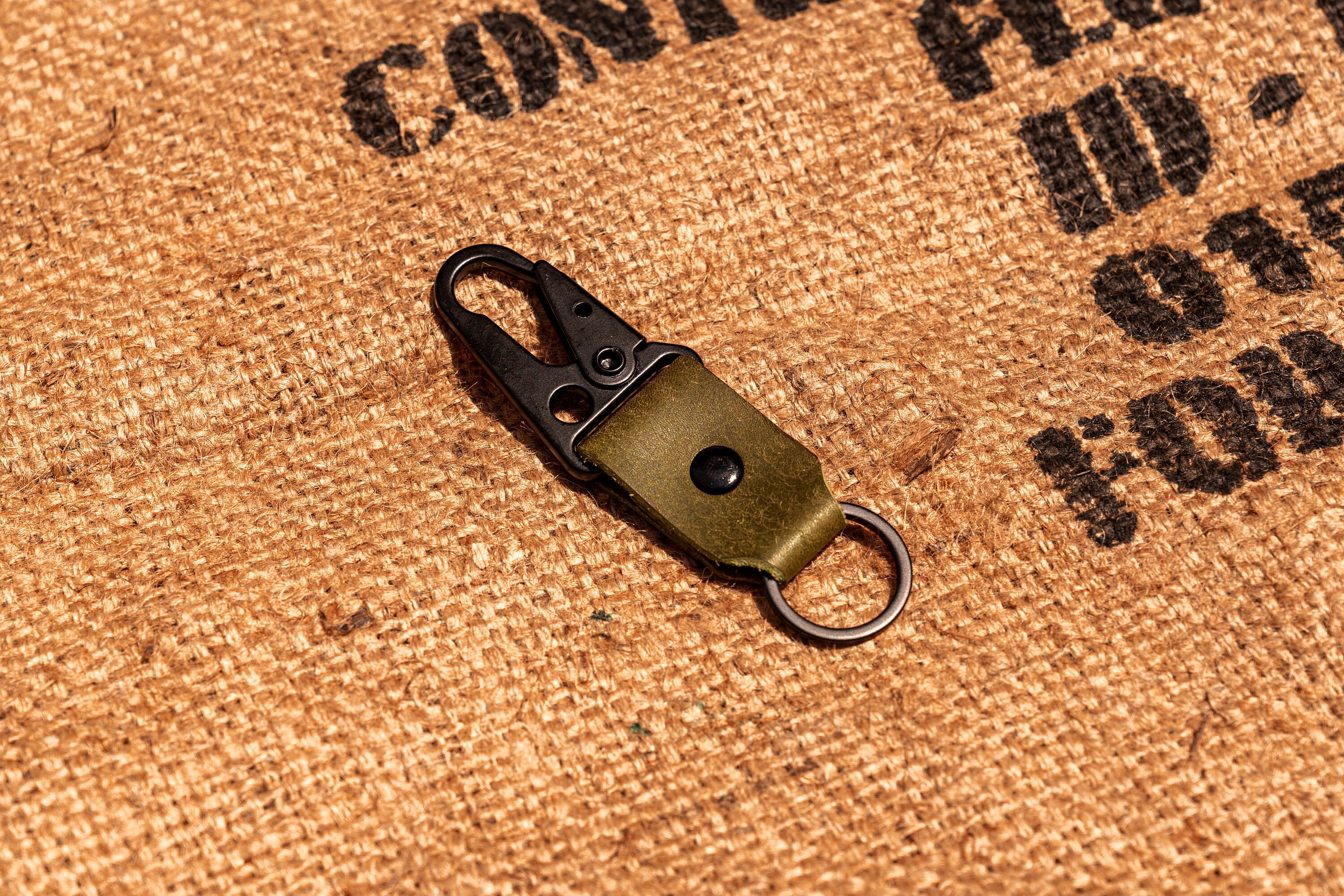 Leather Keychain With Clip Handmade Minimalist Keyring - Etsy