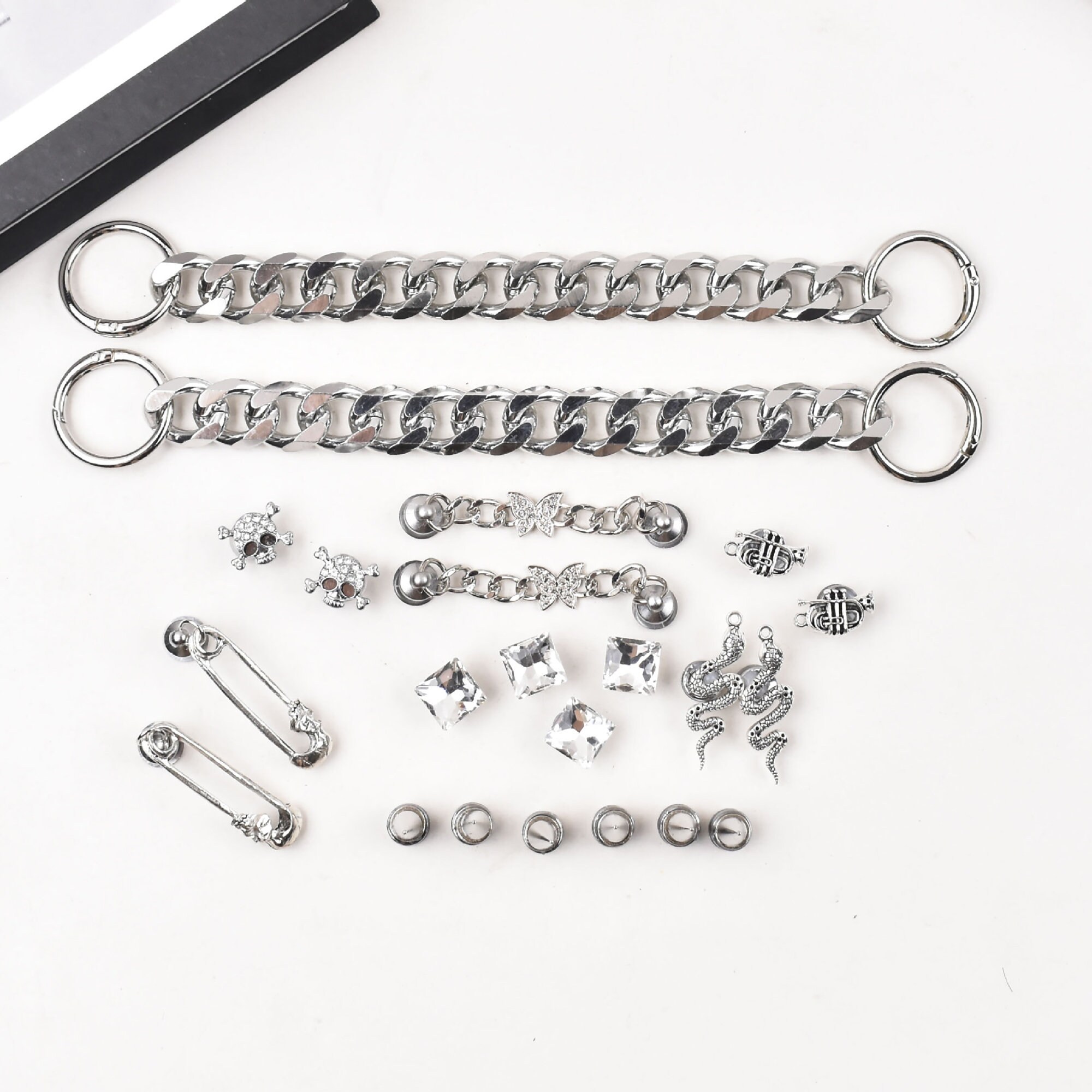 Skull Silver Shoe Charmsskeleton Shoe Buckle Charmsshoe - Etsy