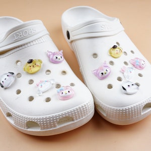10pcs Cartoon Shiny Shoe Charms, Transparent Bling Kawaii Charms, Anime ...