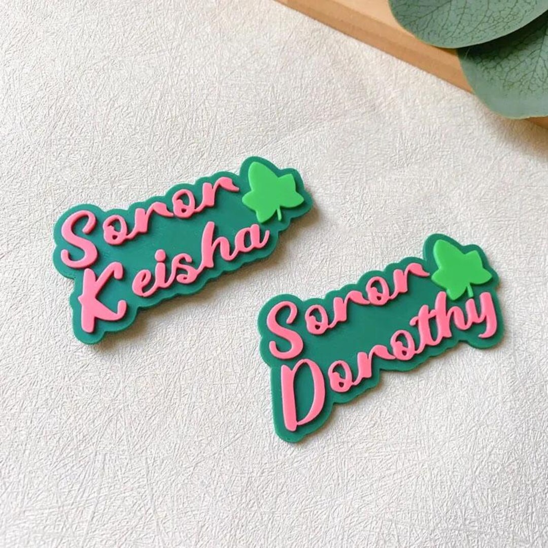 Alpha Kappa Alpha Name Badge\pin, Magnetic Custom Name Badges,soror Pin ...
