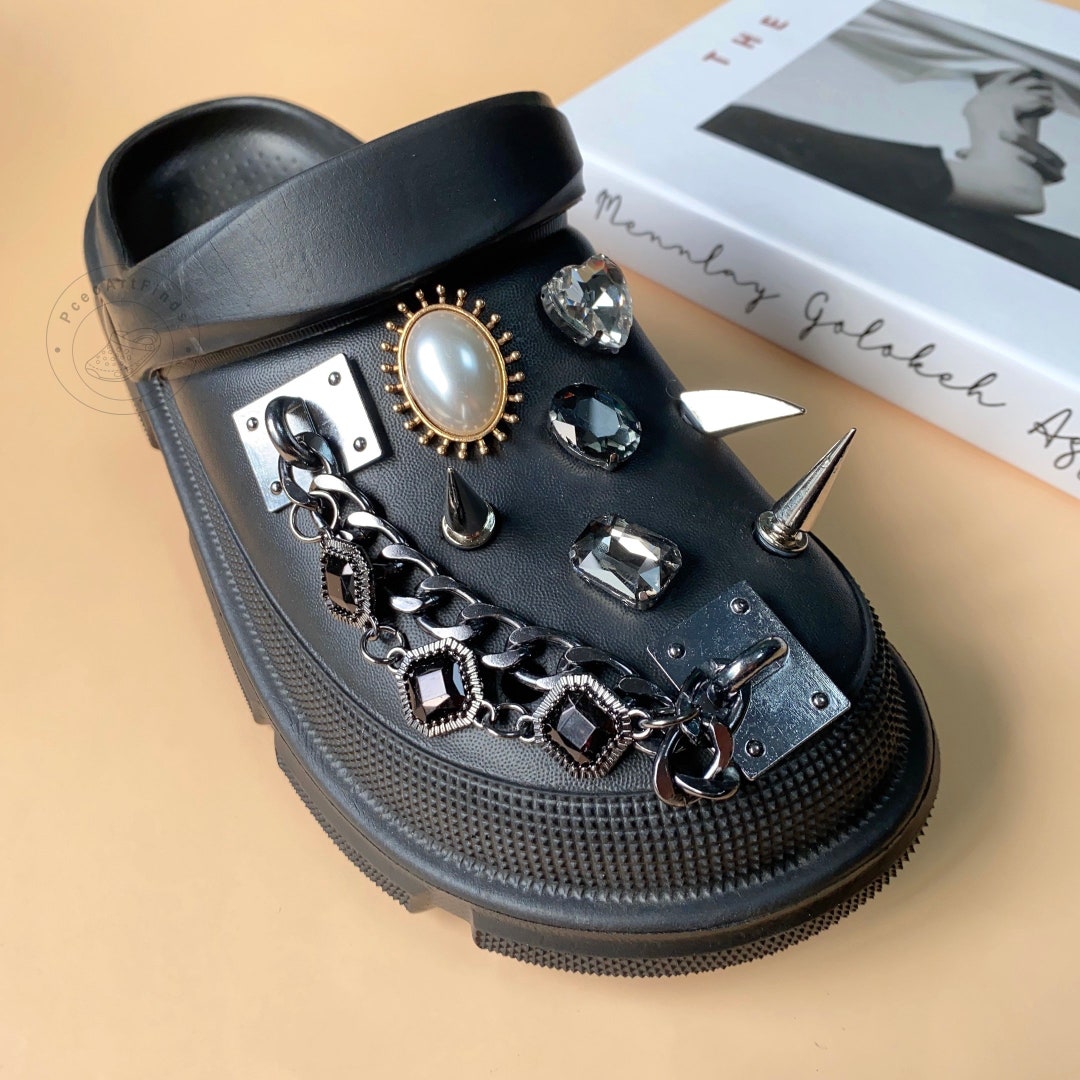 Gothic Style Black Shoe Charms Set, Rivet Spike Shoe Charms, DIY Shoe ...
