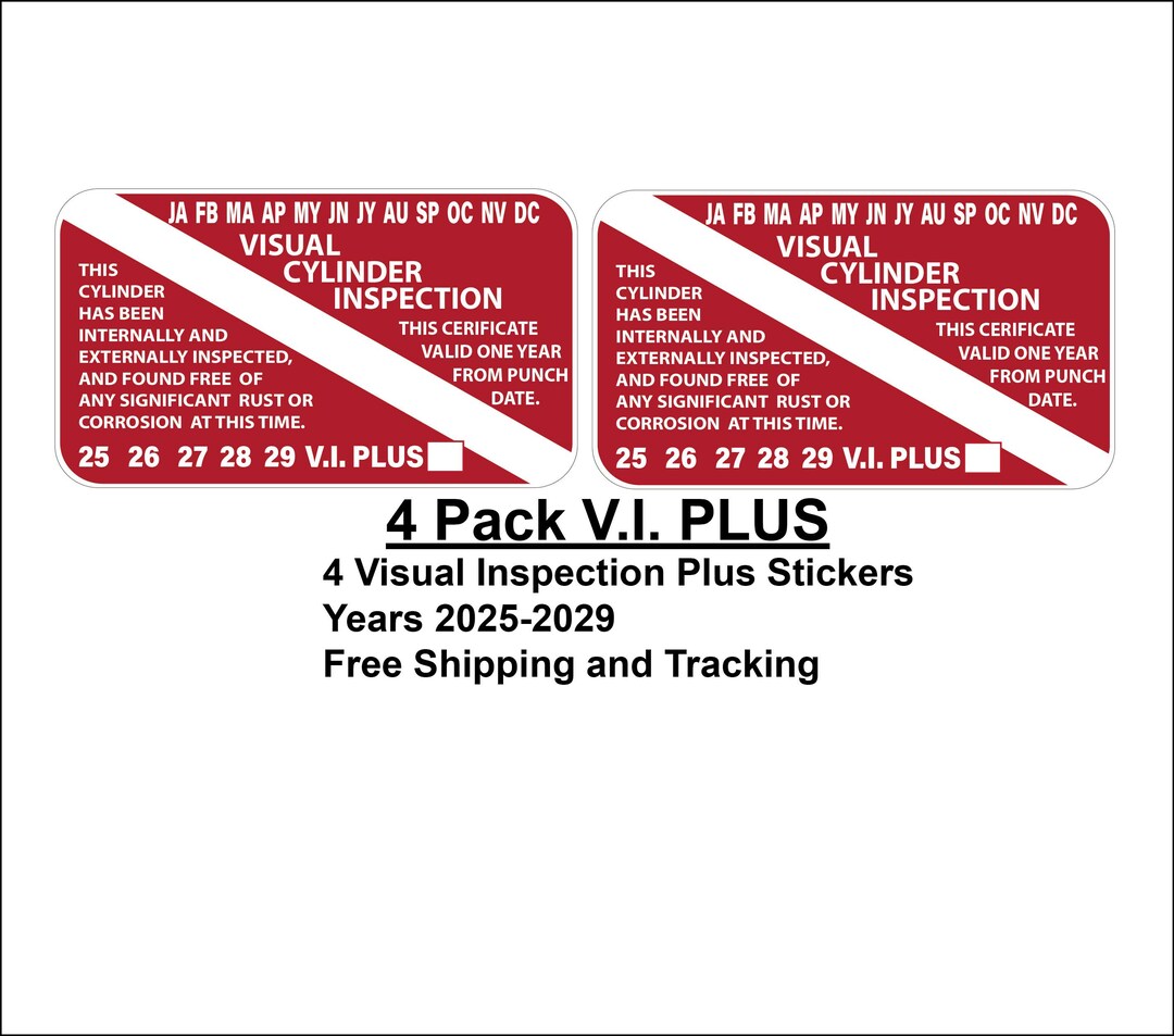 Scuba Tank V. I. Plus Visual Inspection Plus Stickers (4 Stickers ...