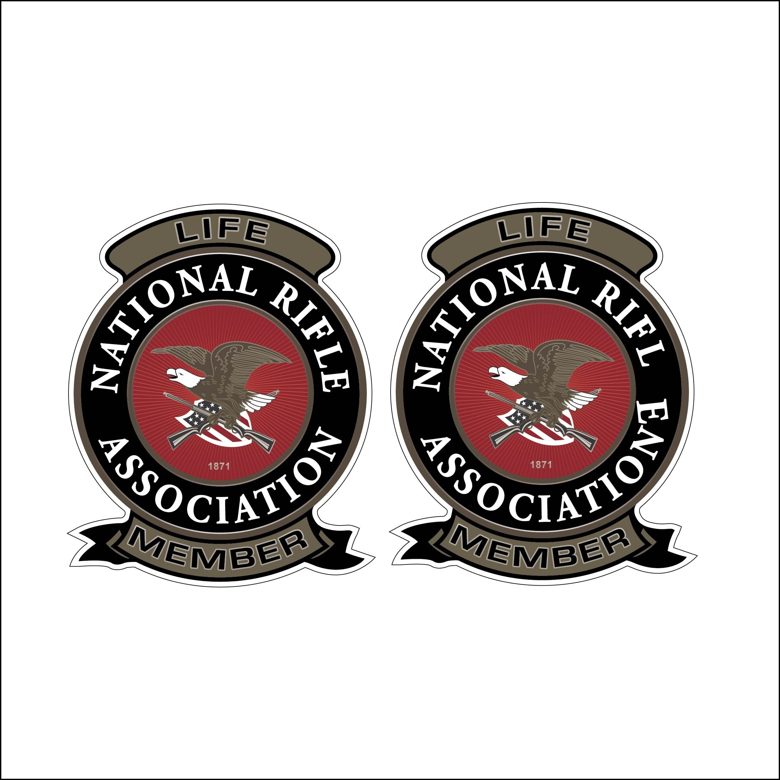 NRA Lifetime Patch Sticker National Rifle Association 1 Pair 3.0 X 4.0 ...