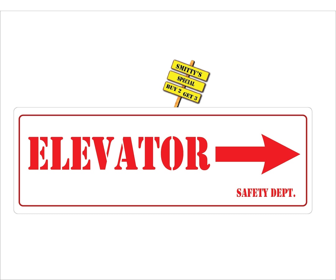 Elevator With Right Arrow Safety Dept. 2.5" X 7.0" Sticker Decal - Etsy