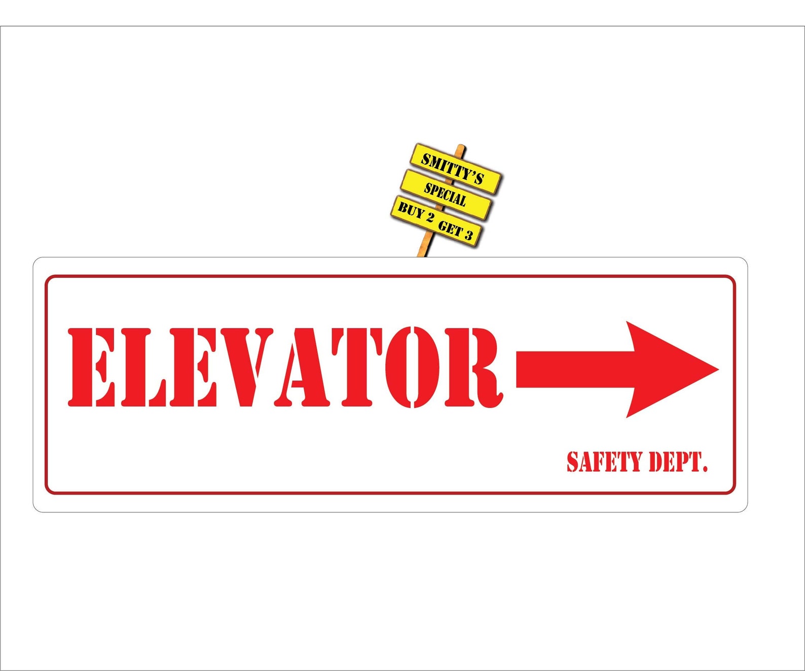 Elevator With Right Arrow Safety Dept. 2.5" X 7.0" Sticker Decal - Etsy