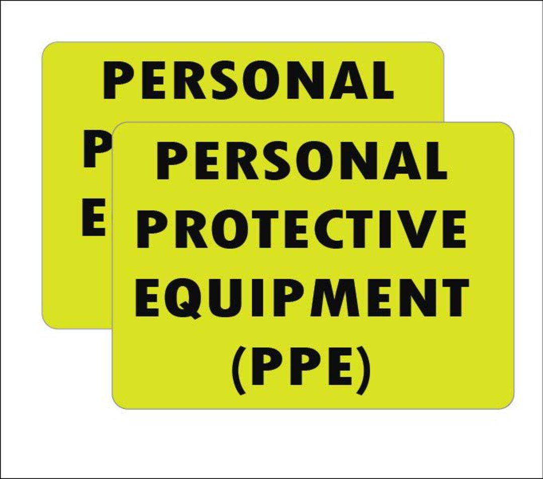Personal Protective Equipment (PPE) 5.0" X 7.0" (1 Pair) Sticker Decals ...