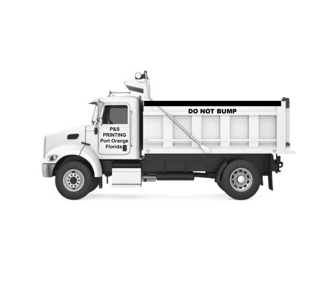 Do Not Bump Tri-axle Dump Truck / Trailers Side BLACK Safety Dept. 3.0 ...