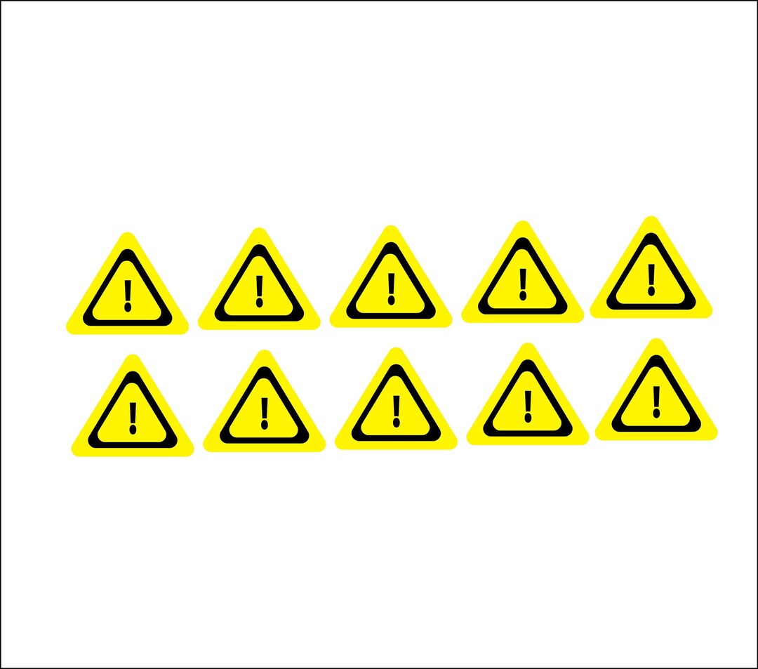 Warning Caution Triangles Take Care Work Safety Danger Hot (10 Pack) 1. ...