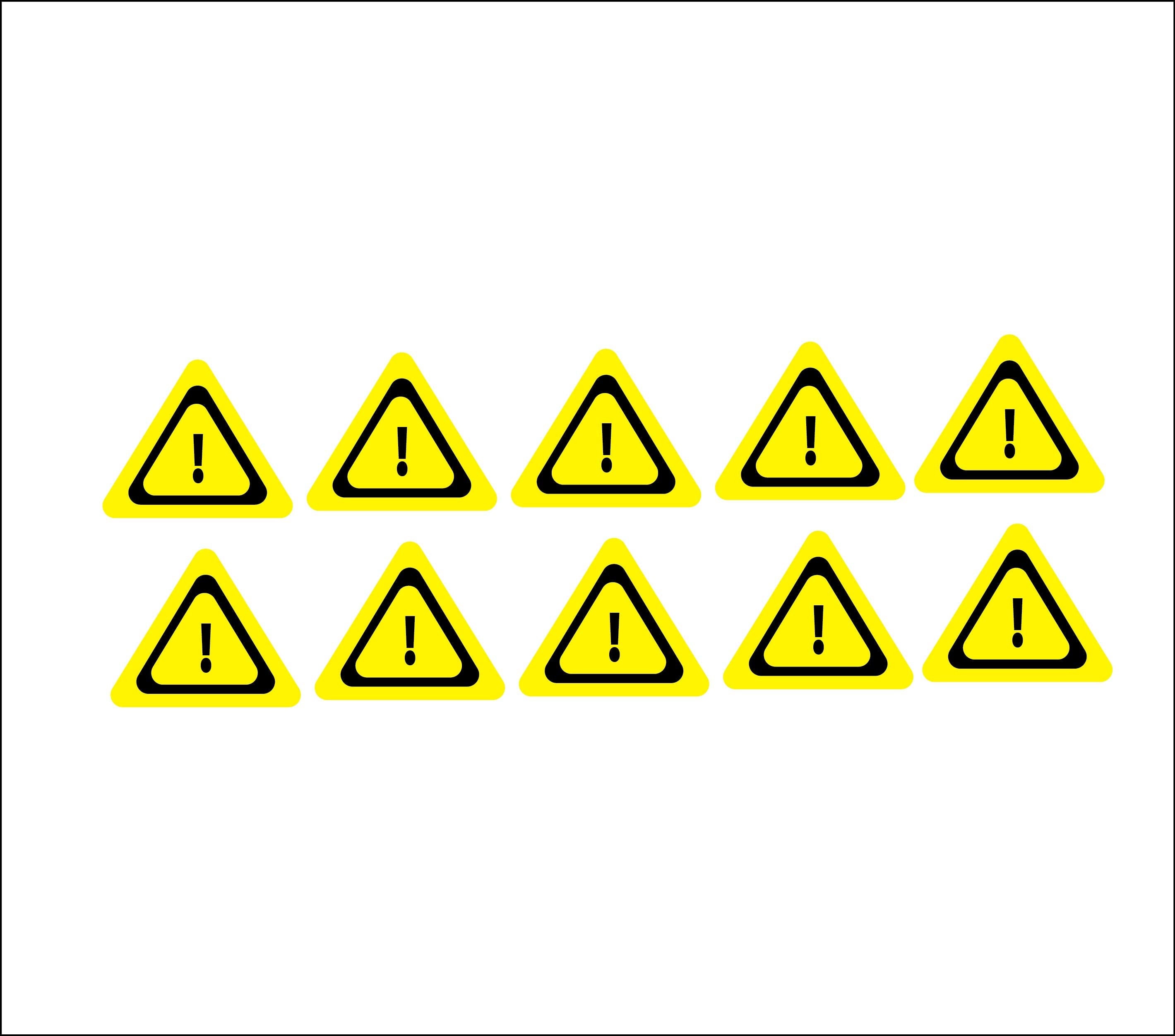 Warning Caution Triangles Take Care Work Safety Danger Hot (10 Pack) 1. ...