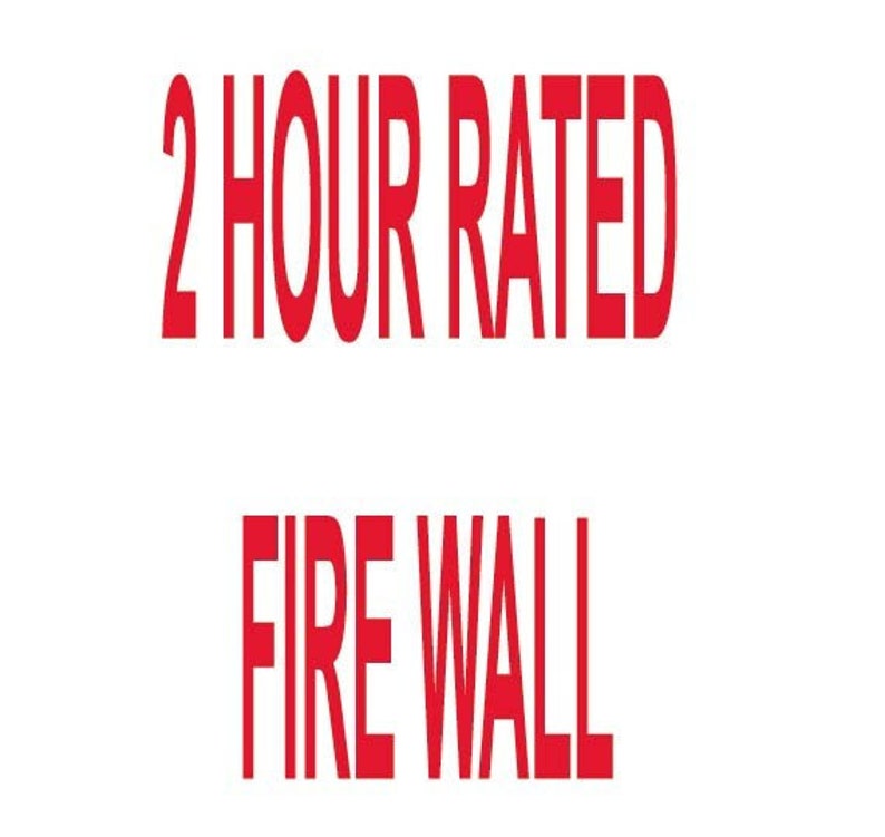 2 Hour Rated Fire Wall Safety Dept. Red Die Cut From High Quality Vinyl ...