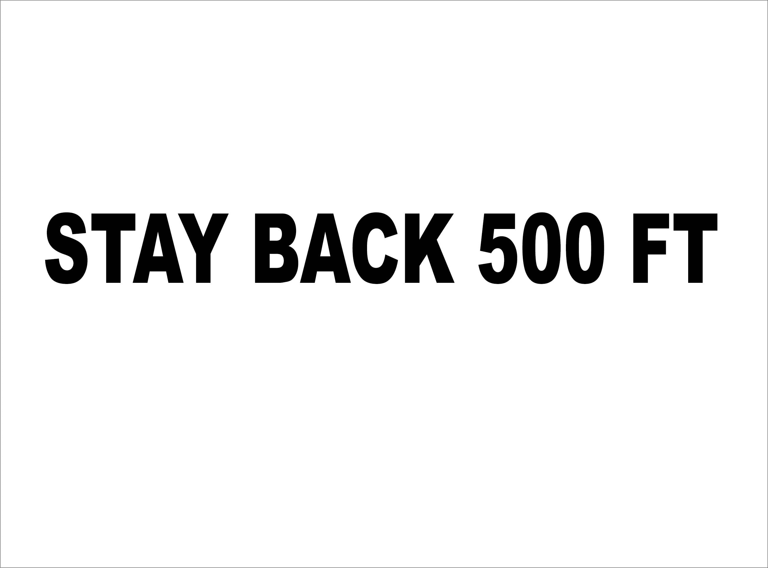 Stay Back 500 FT on Tail Gate Dump Truck 5.0" X 48.0"die Cut Trucks ...