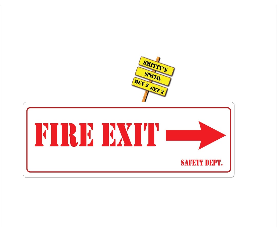 Fire Exit With Right Arrow Safety Dept. 2.5" X 7.0" Sticker Decal - Etsy