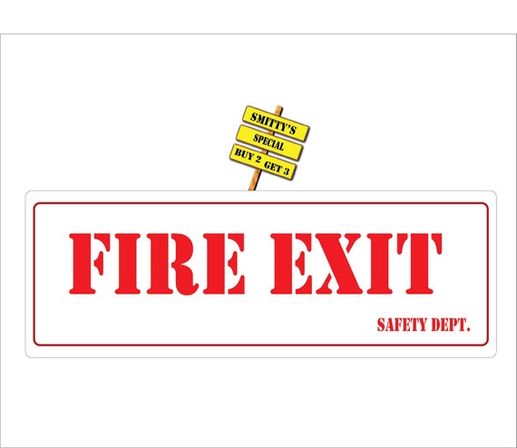 Fire Exit Safety Dept. 2.5 X 7.0 Sticker Decal - Etsy
