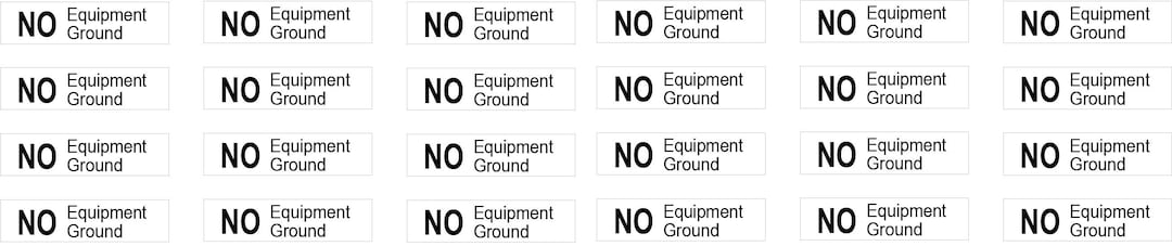 No Equipment Ground 24 Pack .25 X 1.0safety Dept. - Etsy