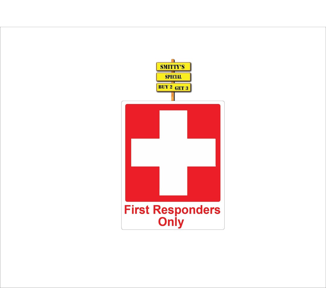 First Aid First Responders Only Red Cross Safety High Quality Vinyl ...