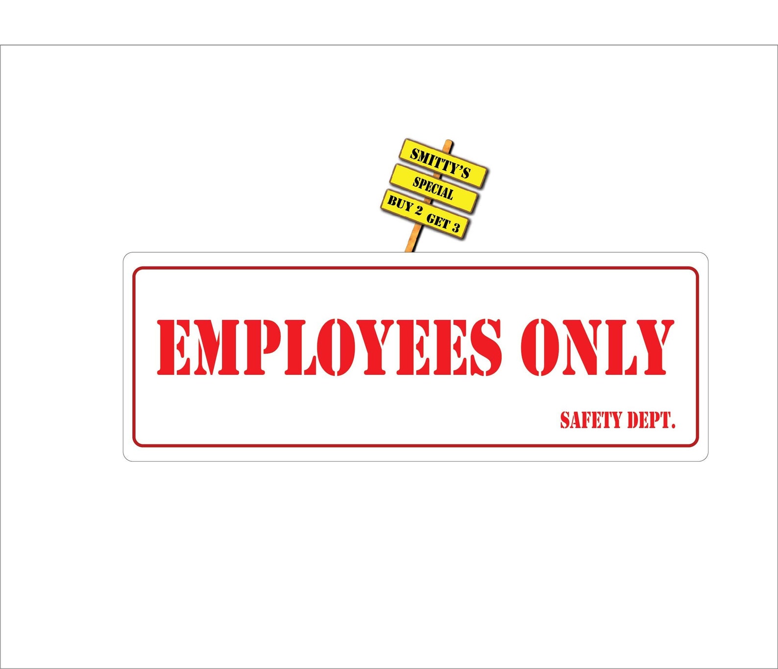 Employees Only Safety Dept. 2.5" X 7.0" Sticker Decal - Etsy
