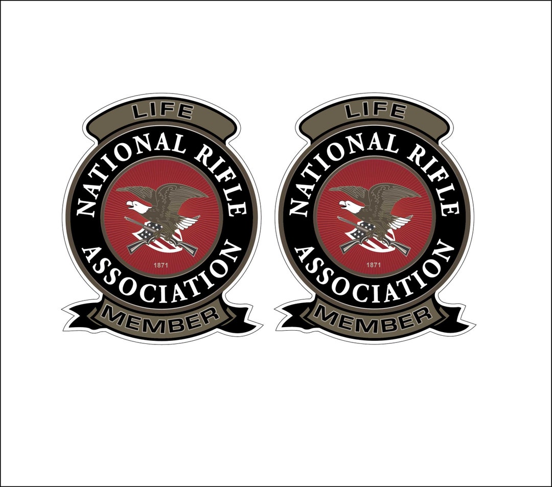 NRA Life Member Decal 2 Pack 3x4 Vinyl Sticker Patriotic Gun Rights Car ...