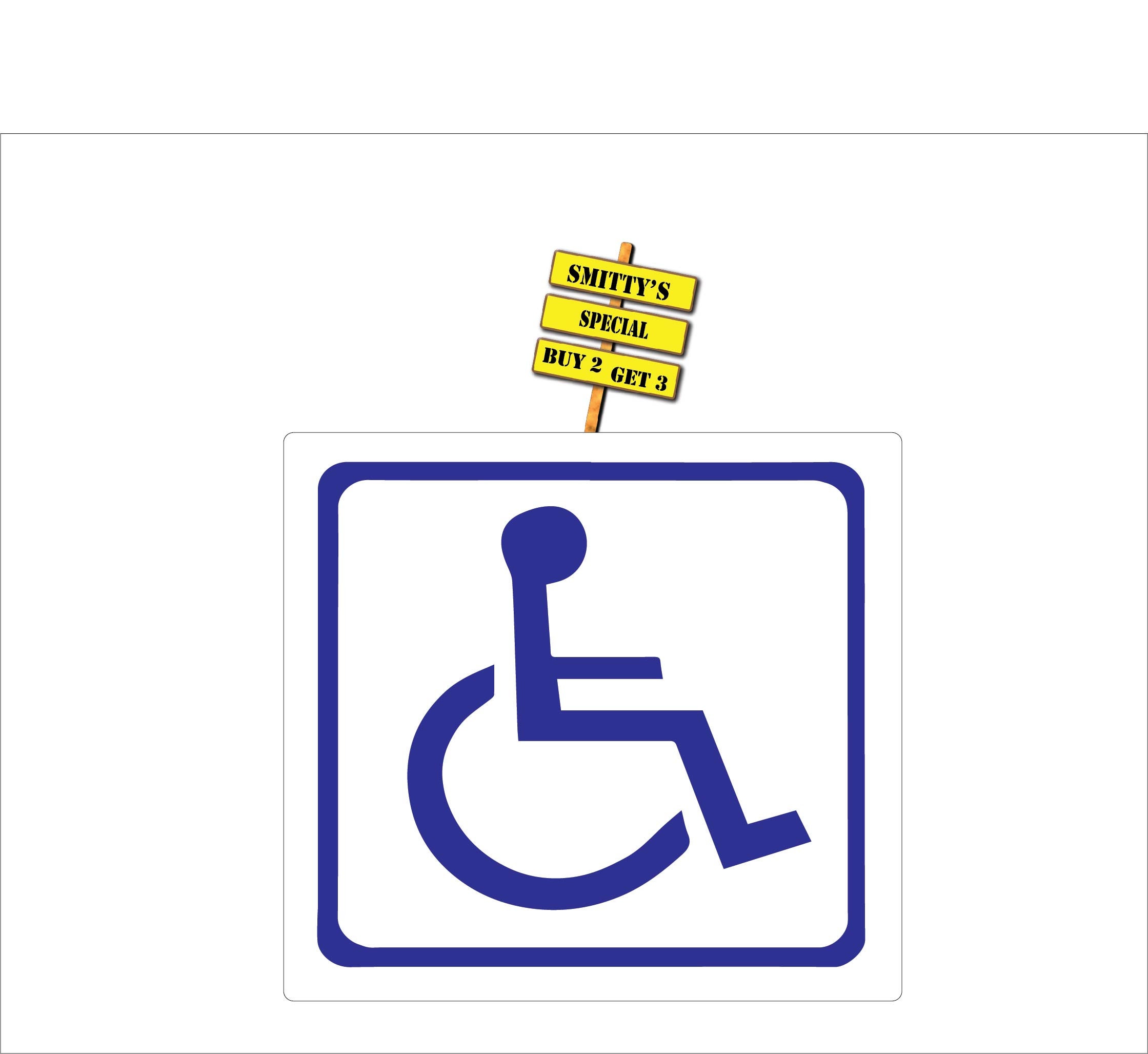 Handicap Symbol Wheel Chair Safety Sticker Decal Choose Size and Color ...