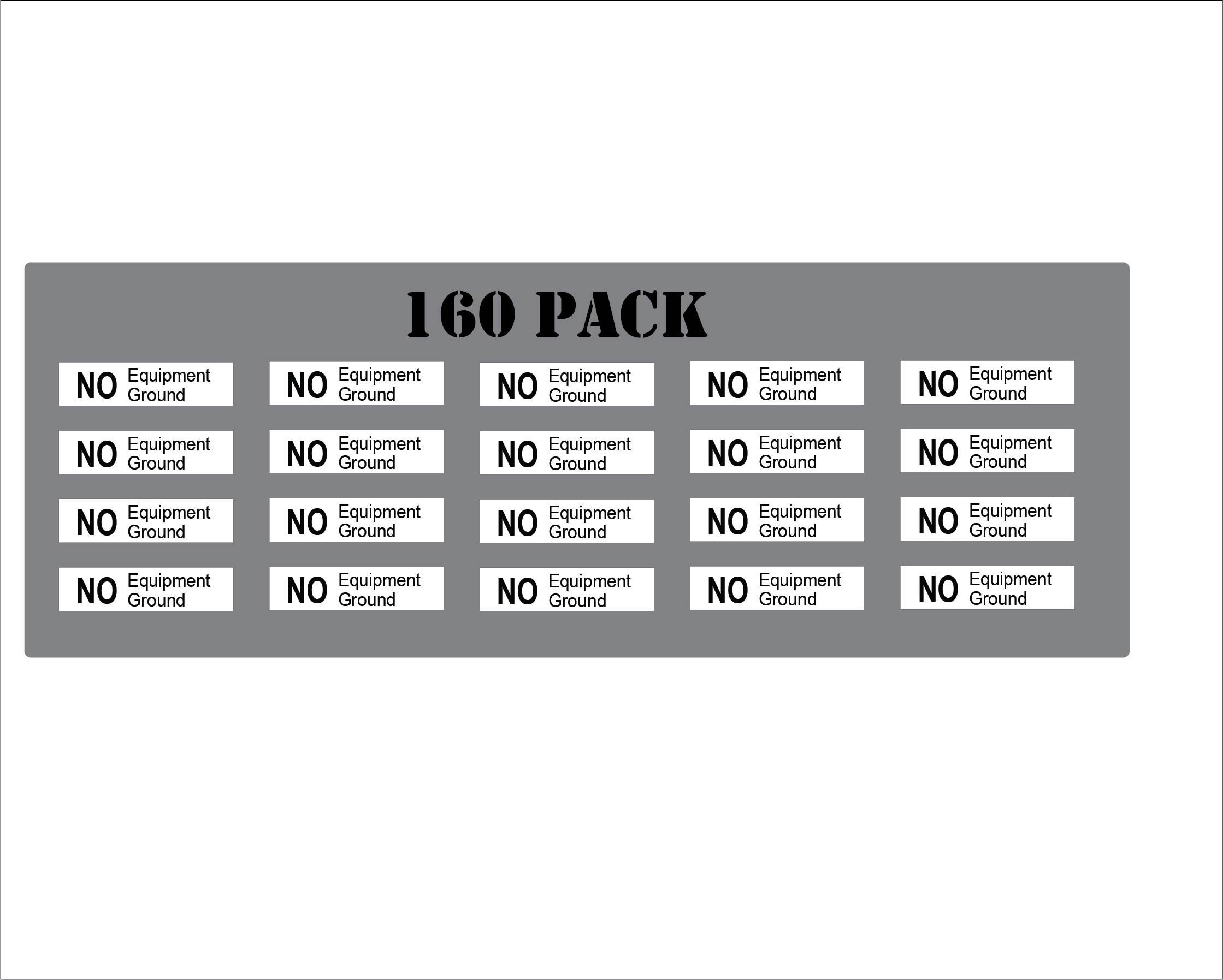 No Equipment Ground 160 Pack .25" X 1.0"safety Dept. Sticker Decal - Etsy