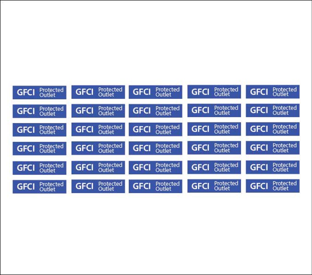 GFI GFCI BLUE Protected Receptacle Outlet 30 Pack .25" X 1.0"safety ...