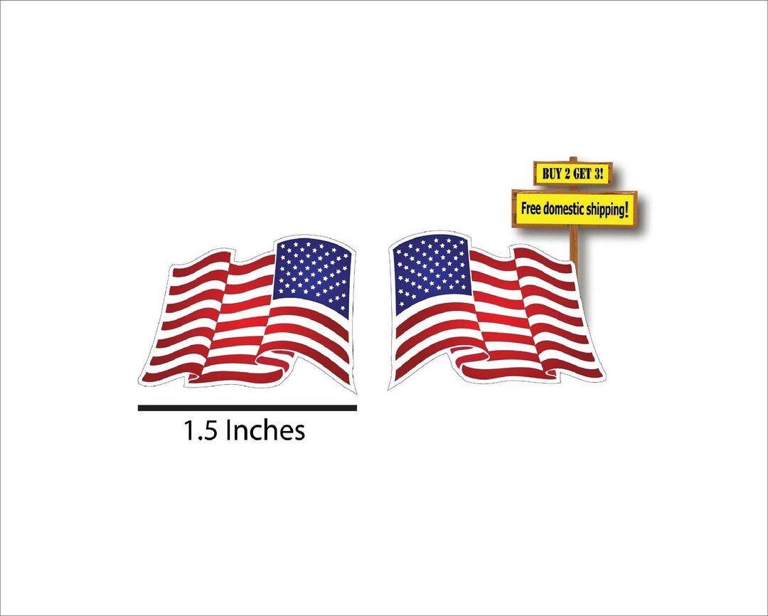 American Waving Flag Motorcycle Helmet Sticker Decal Buy 2 Receive a ...