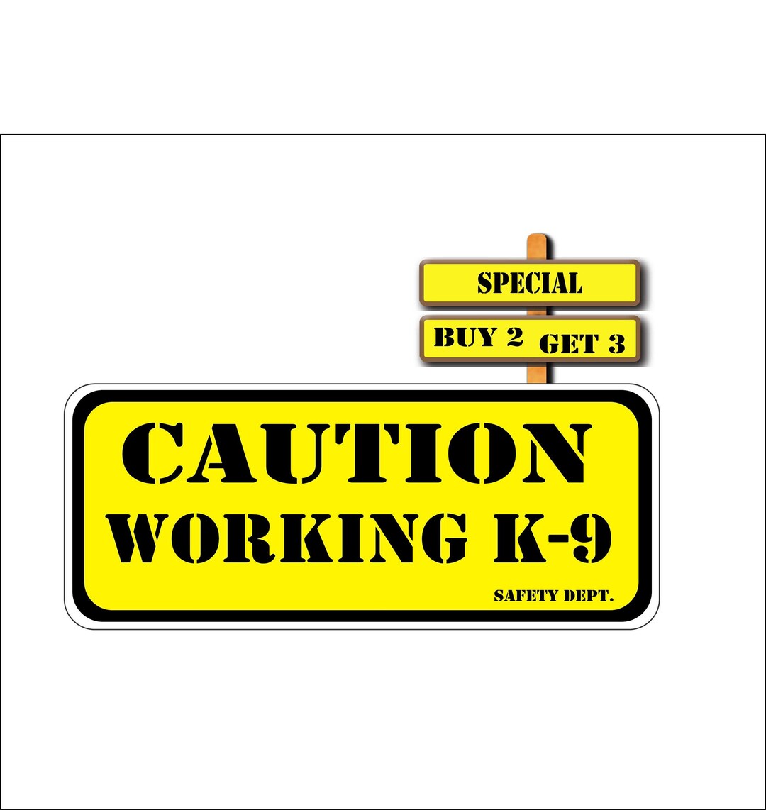 Caution Working K-9 Safety Dept. Police Sheriff Sticker Decal Buy 2 ...