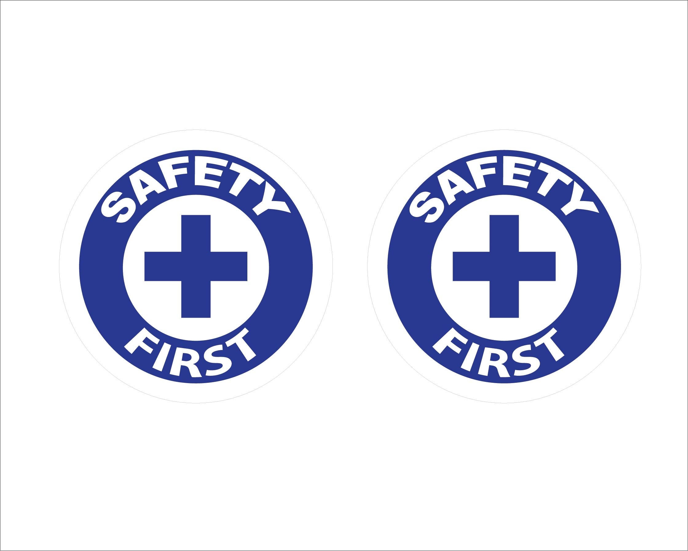 Safety First Blue Hard Hat (2 Pack) Round 2.0" Safety Dept. Sticker ...