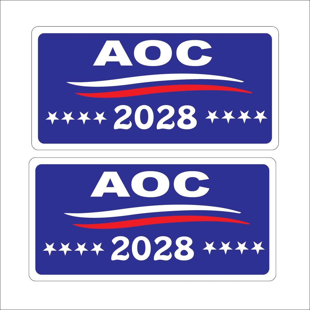AOC 2028 Decal Pair 3x6 Political Bumper Sticker Alexander Ocasio ...