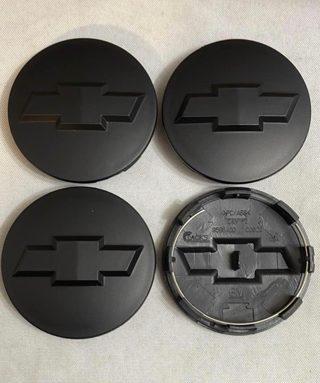 Chevy Center Wheel Cap Replacements 3.25” Diameter 84mm Set of 4 Matte ...