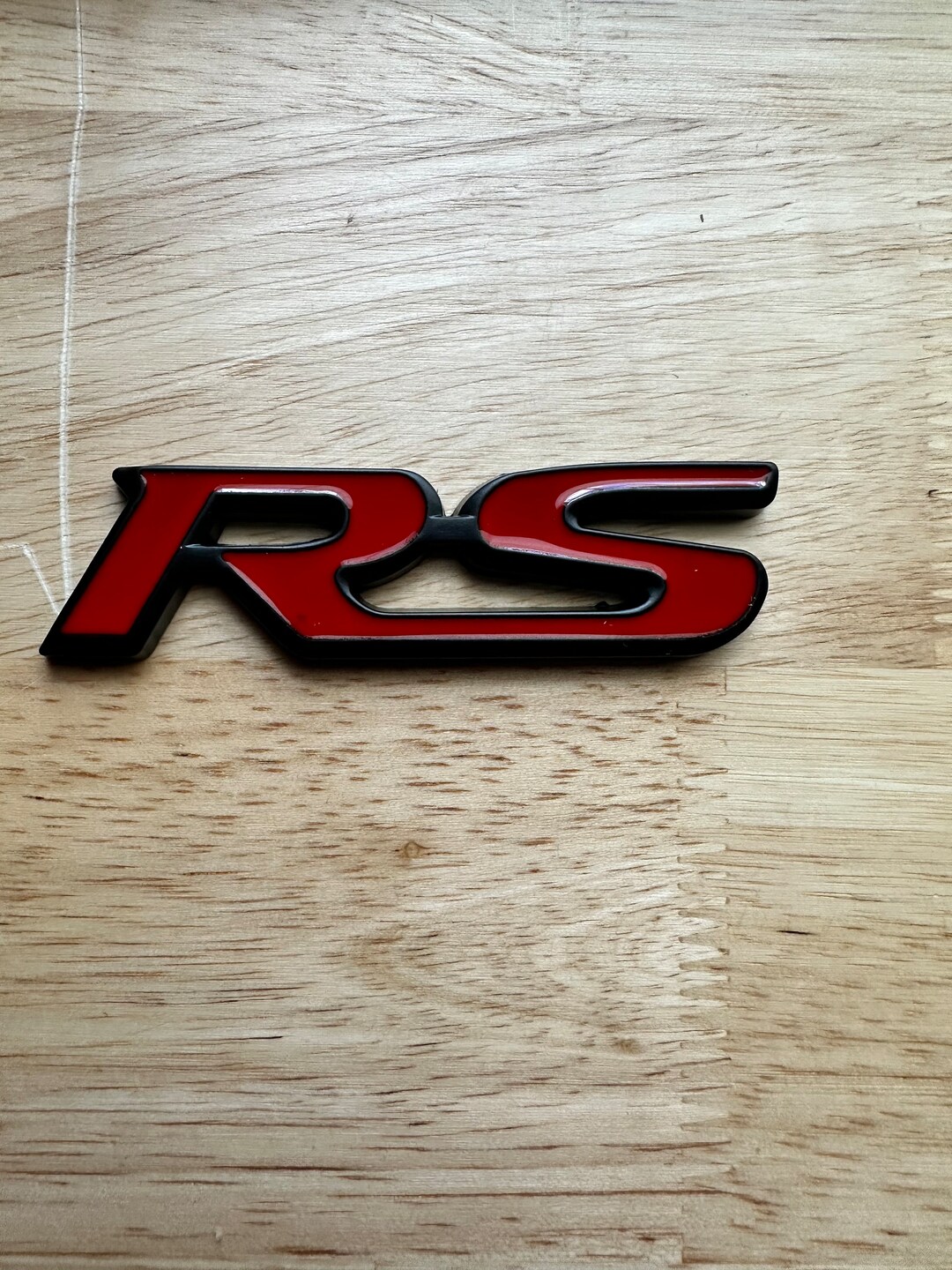 Chevy RS Metal Replacement Emblem 3”L X 1”H Red With Black Trim ...